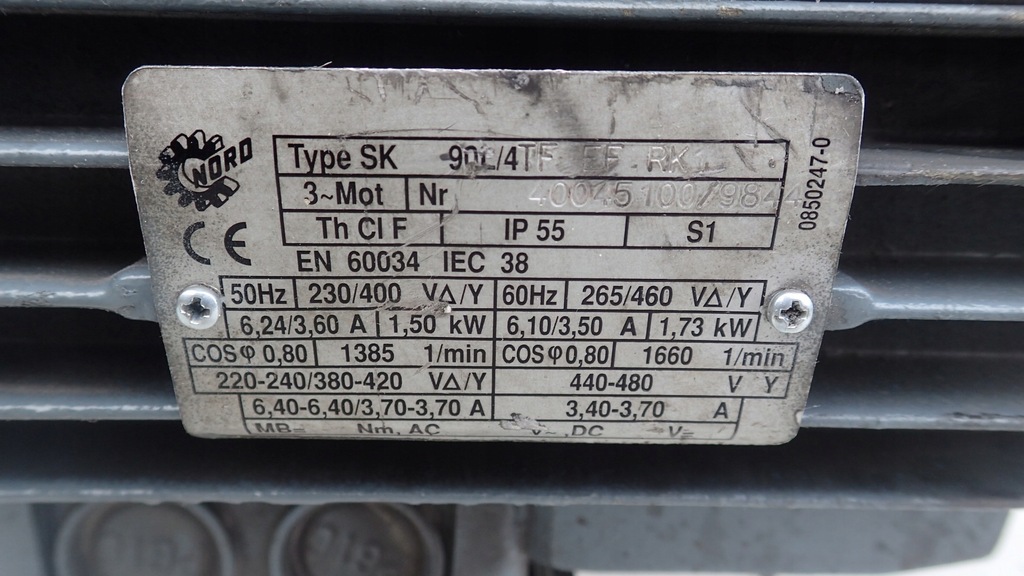 Silnik elek. NORD SK 90L/4TF, 1,50 kW 1385 obr/min - 7949022826 - oficjalne archiwum Allegro