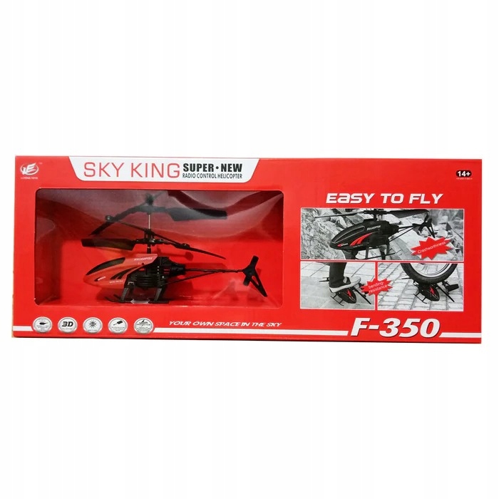 HELIKOPTER RC SKY KING / ZDALNE STEROWANIE 10 M - 12677033346 - oficjalne archiwum Allegro