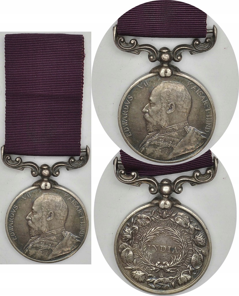 23.aj.INDIE, EDWARD VII, MEDAL ZA DŁUGOLETNIĄ SŁUŻBĘ - 16679548402 ...