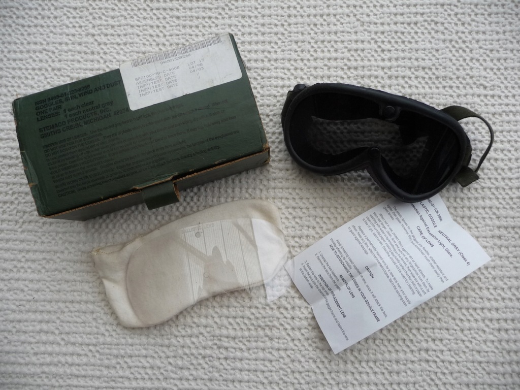 GOGLE SWD M1974 OCHRONNE SUN WIND DUST US ARMY USMC - 15112304210 ...