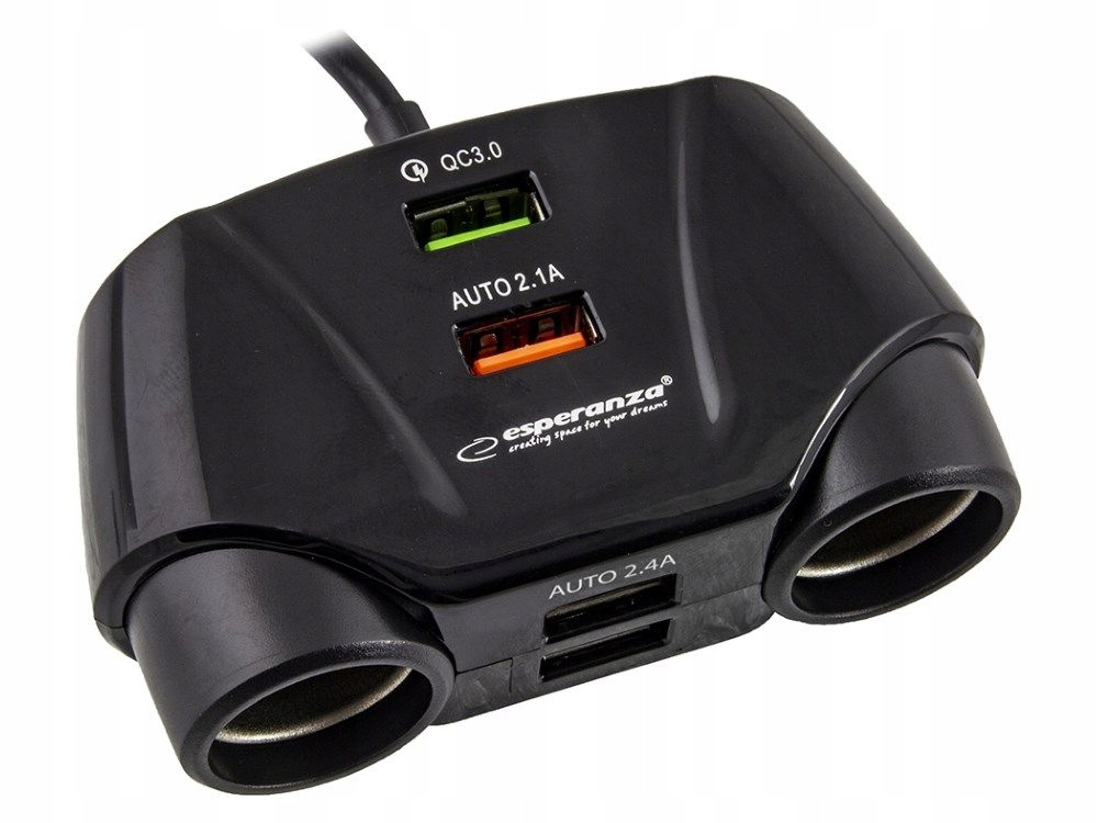 ASTI ROZGAŁĘZIACZ GNIAZDA 12-24V OUT USB QC 3.0 - 7636240228 - oficjalne archiwum Allegro