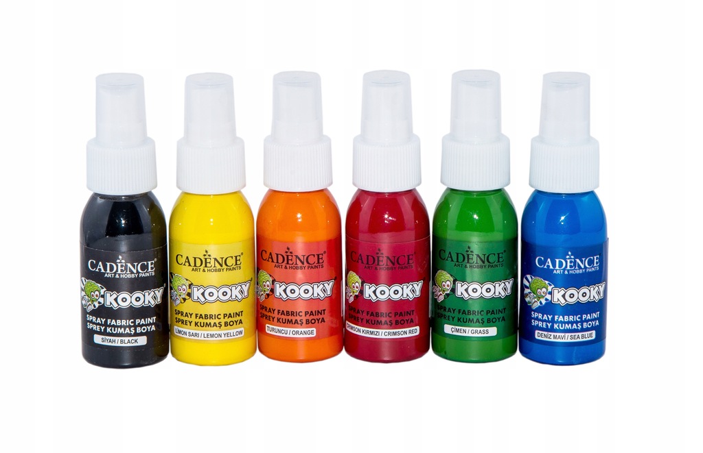 Farby do tkanin w sprayu Kooky, zestaw 6x50ml - 12547279999 - oficjalne ...