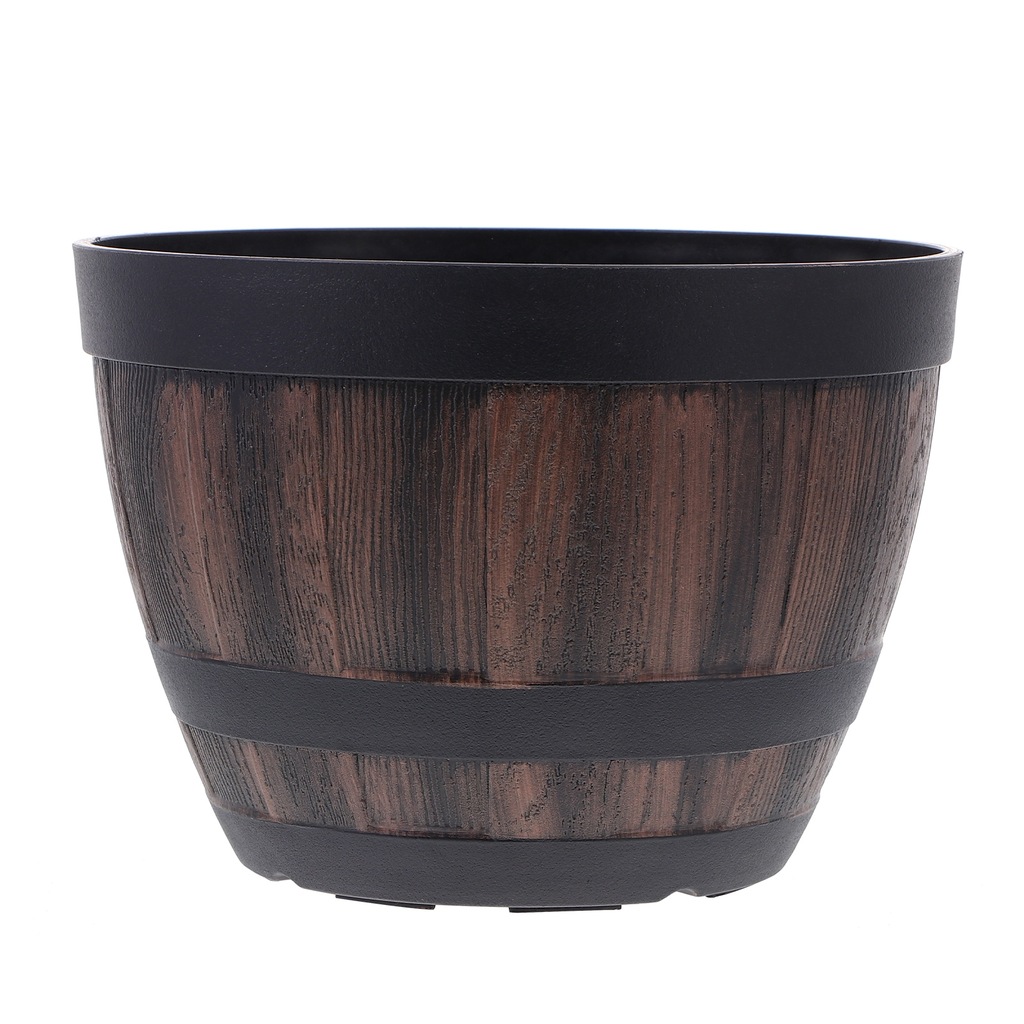 Plastic Flower Boxes Wooden Barrel Pot - 13495302899 - oficjalne ...