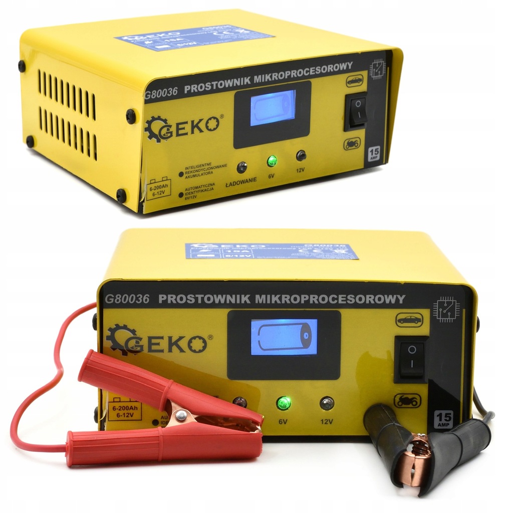 PROSTOWNIK mikroprocesorowy ŁADOWARKA 6V 12V AUTA - 12894609749 - oficjalne archiwum Allegro