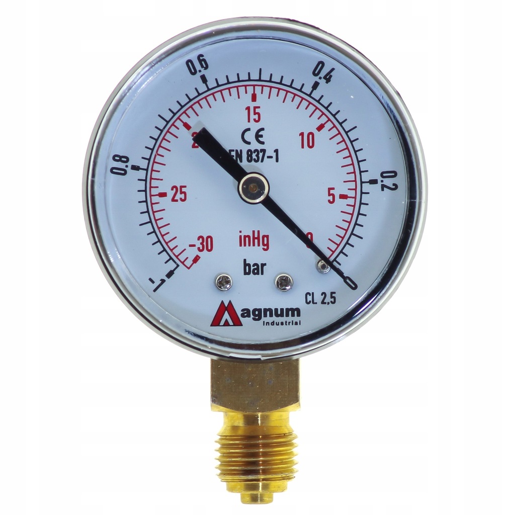 WAKUOMETR 50MM 1/4 RADIALNY -1 - 0 BAR DOLNY ZEGAR - 12246895883 - oficjalne archiwum Allegro