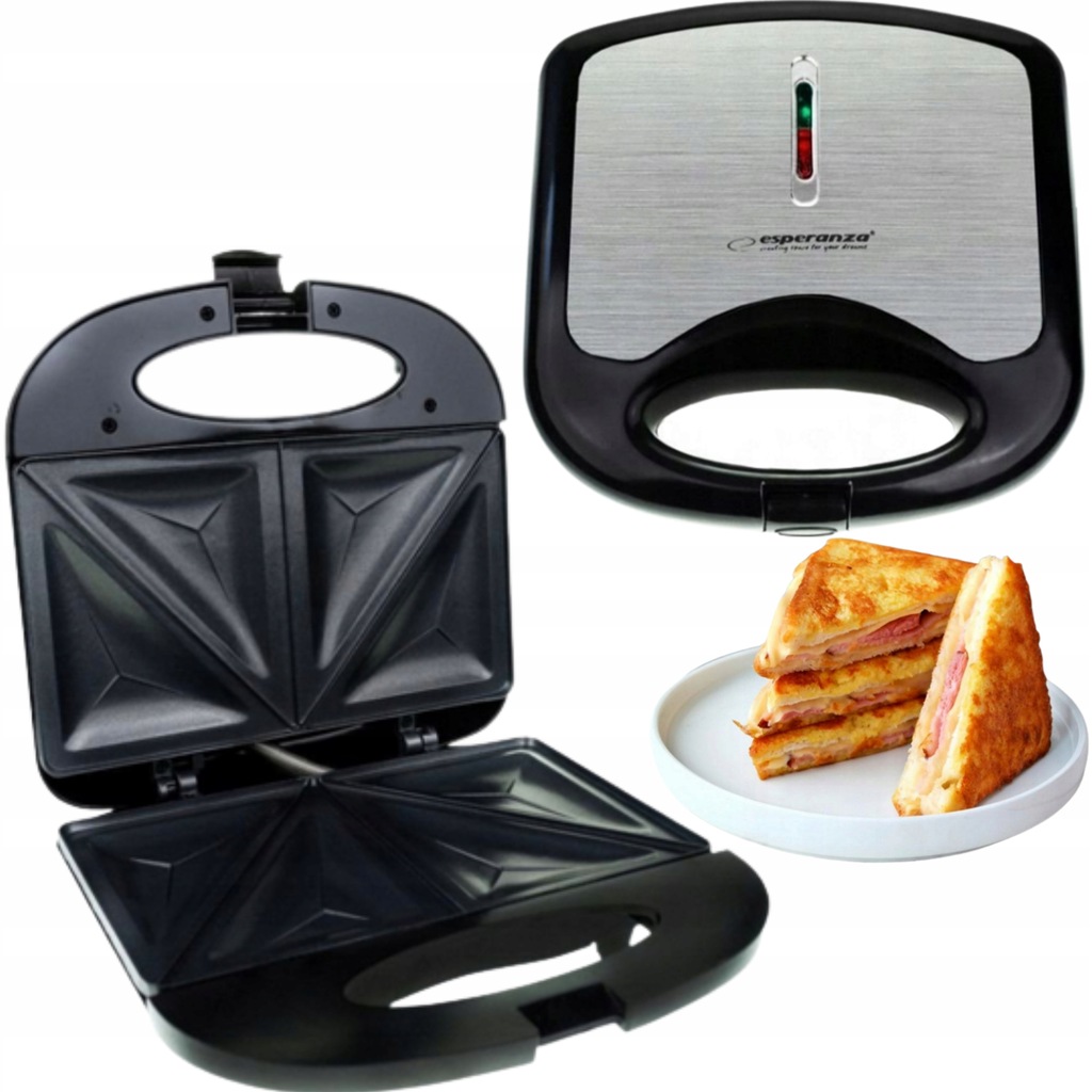 TOSTER OPIEKACZ DO KANAPEK CHLEBA SANDWICH 1000W - 12936078098 ...