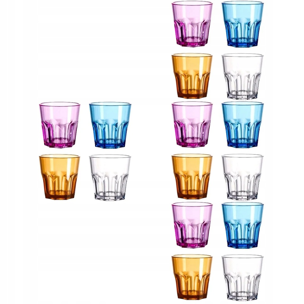 PLASTIC TUMBLERS ACRYLIC OCTAGONAL CUP 16 PCS - 13729939570 - oficjalne ...