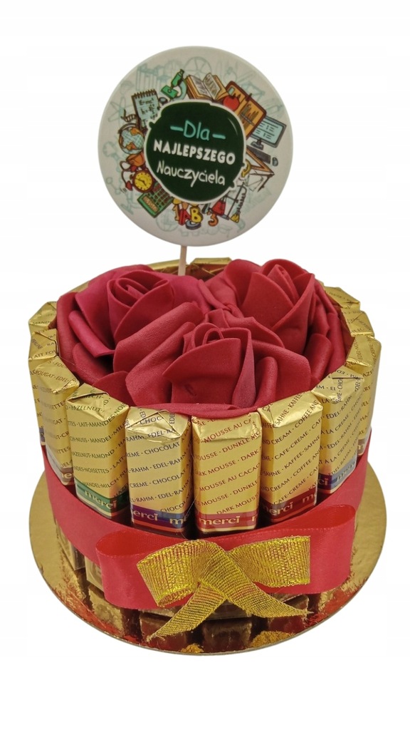 Bukiet z cukierków TORT Merci DZIEŃ NAUCZYCIELA - 13236947006 ...