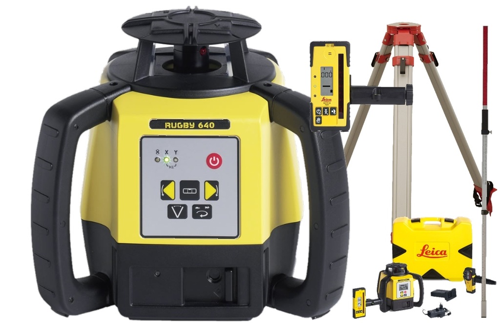 LEICA RUGBY 640 NIWELATOR LASER +STATYW+ŁATA ZEST. - 12176700500 ...