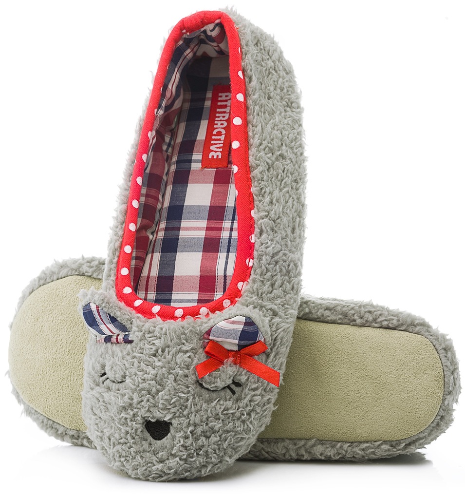 Baletki domowe kapcie damskie baleriny w postaci piesków - r. 38/39 ...