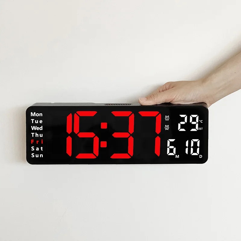 16 inch LED Digital Wall Clock Remote Control Temp - 14842288429 ...