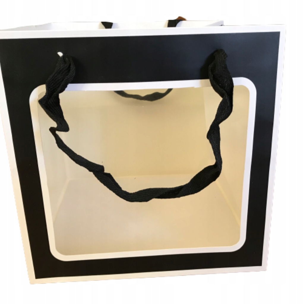 torebka prezentowa z okienkiem czarna ok 20x20x20 - 13473670854 - oficjalne archiwum Allegro