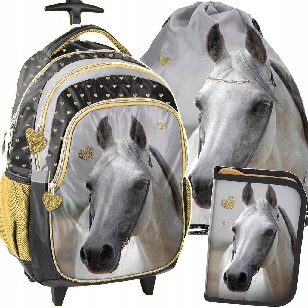 PLECAK SZKOLNY NA KÓŁKACH Z KONIEM ZESTAW W KONIE - 8259130819 - oficjalne archiwum Allegro