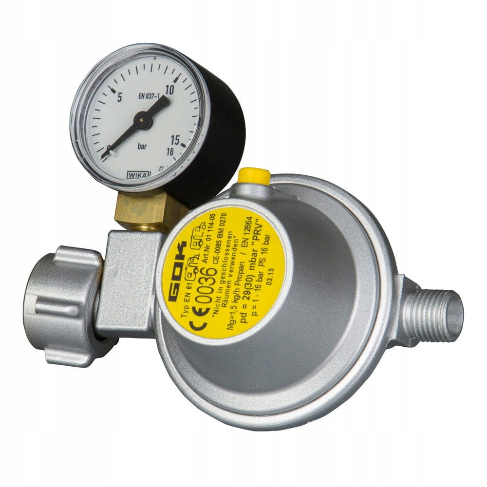 Reduktor gazu z manometrem 30mbar kampera przyczep - 9967436850 - oficjalne archiwum Allegro