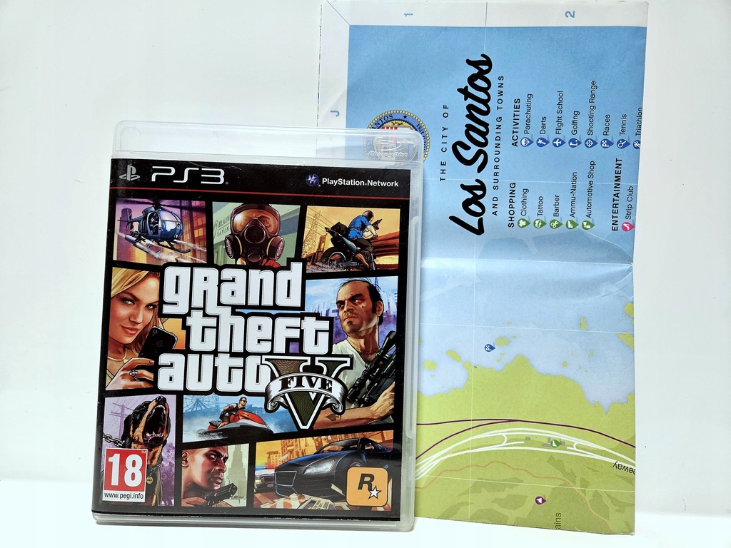 GTA 5 + Mapa # Grand Theft Auto V # Polska wersja # Gra PS3 ...