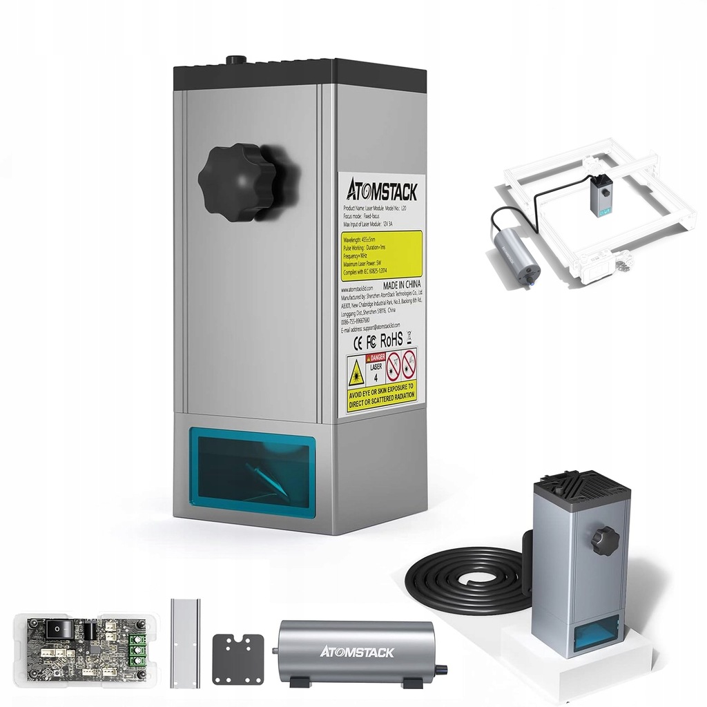 Głowica laserowa ATOMSTACK M100 130W + pompą F30 - 14965903301 ...