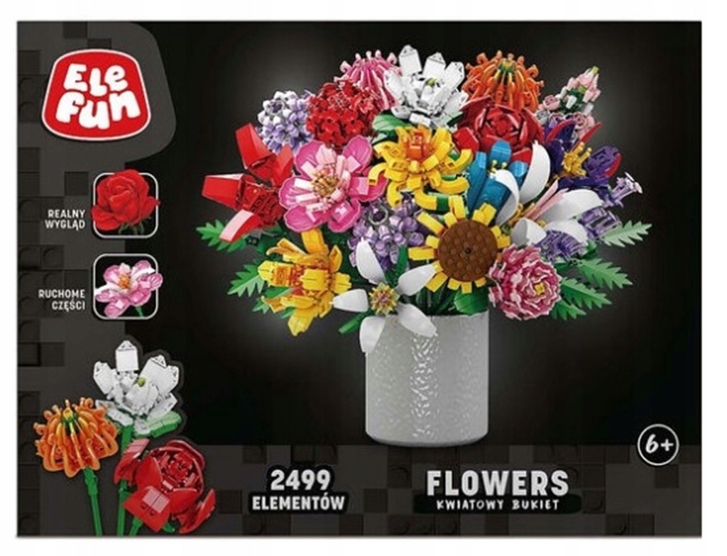 ELEFUN klocki KWIATOWY BUKIET bukiet kwiatów REALNY WYGLĄD 2499 ...