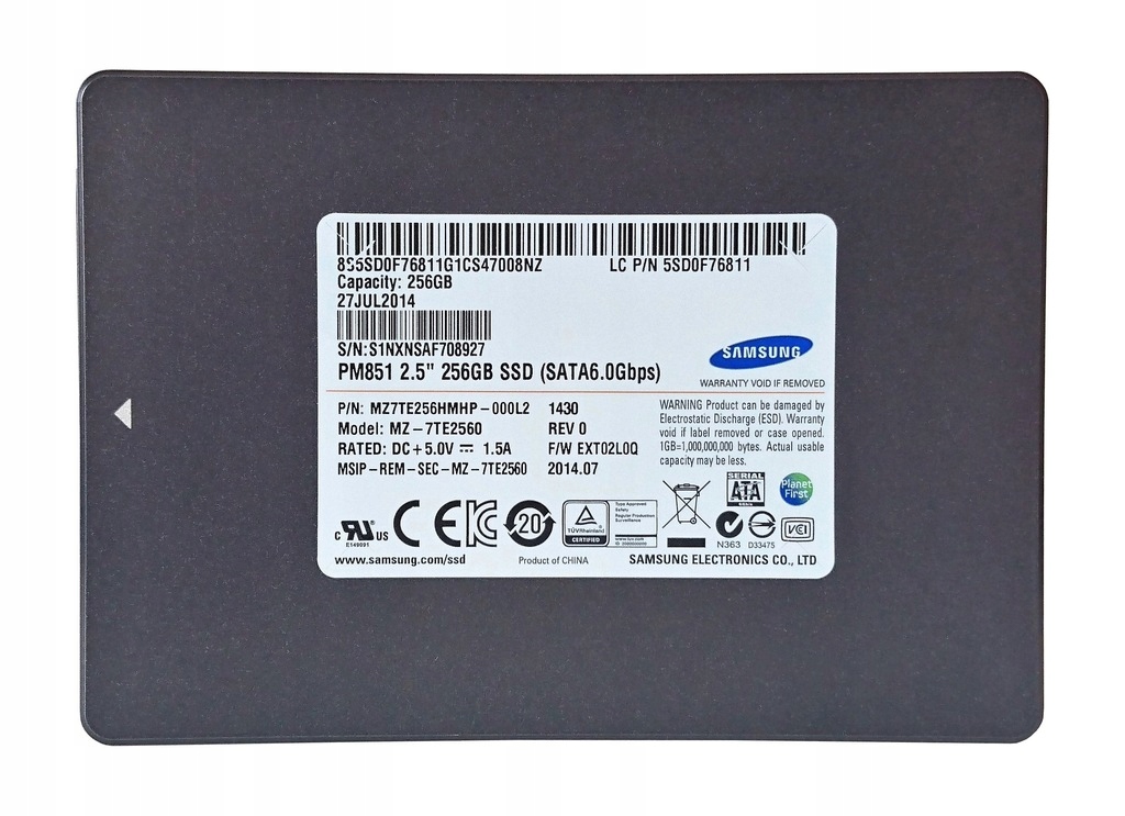 Dysk SSD SAMSUNG PM851 256GB SATA III 2,5" - 12768032338 - oficjalne ...