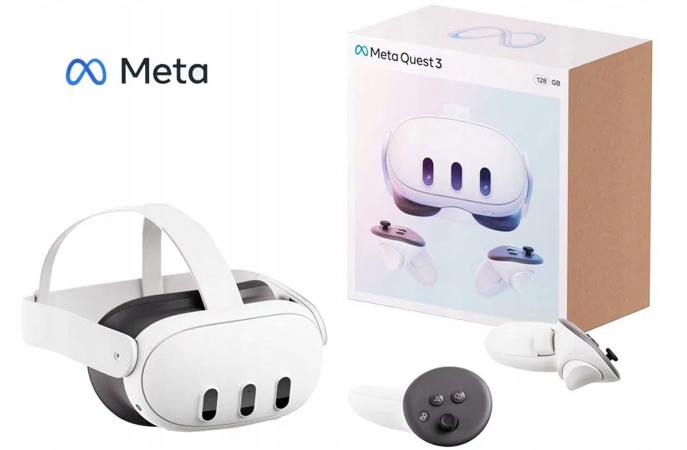 Meta Quest 3 128 GB Wirtualny Komputer Monitor Pady konsola ...
