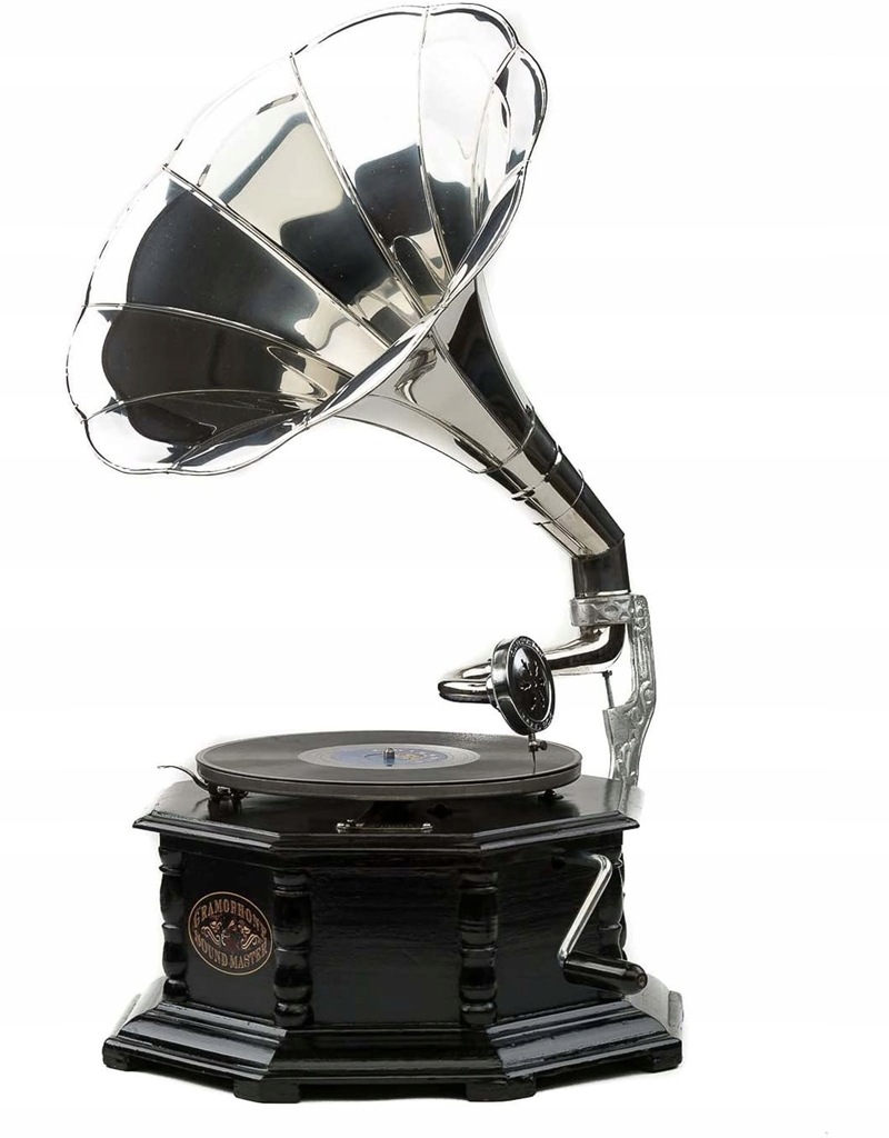 GRAMOFON - PATEFON - SREBRNA TUBA - ośmiokąt !! - 8219672486 ...