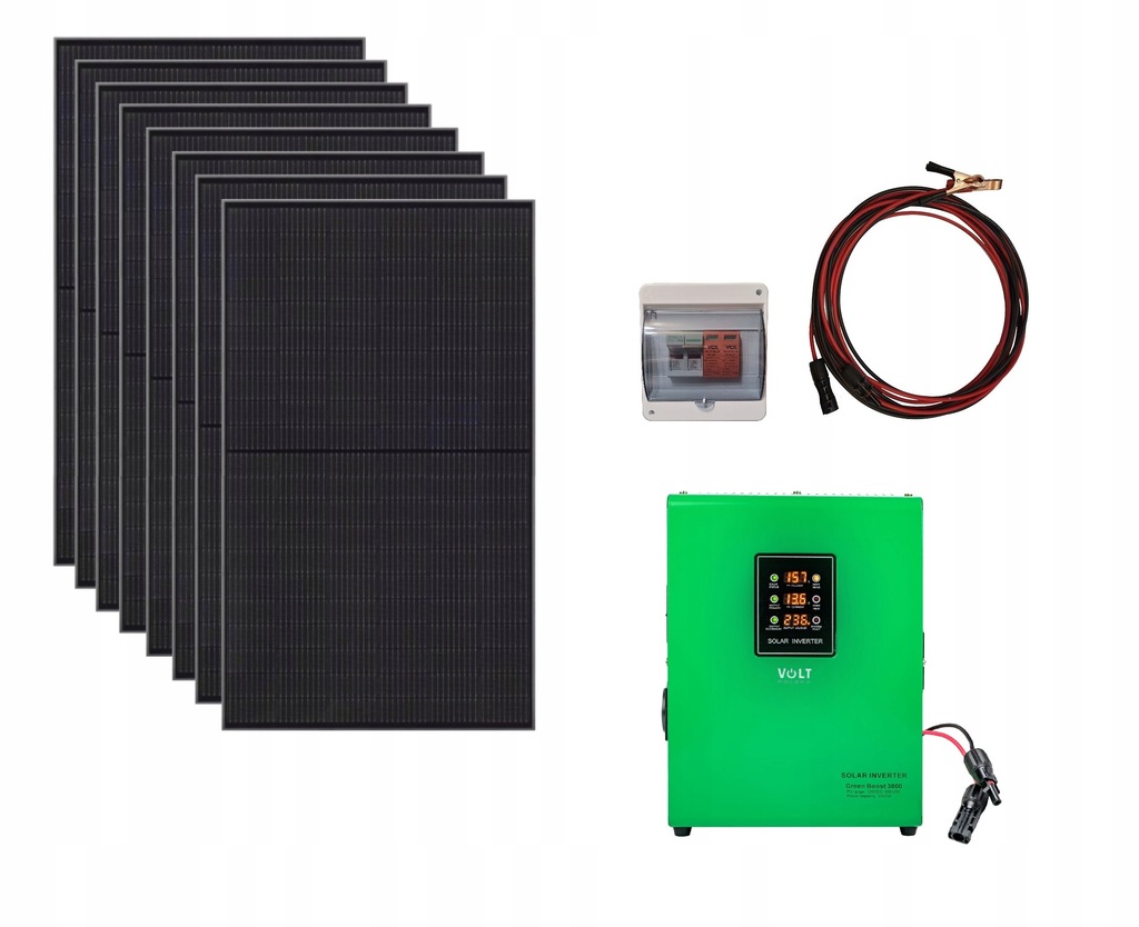 Zestaw solarny grzania Green Boost 3000 Volt 8xPANEL Canadian 375W ...