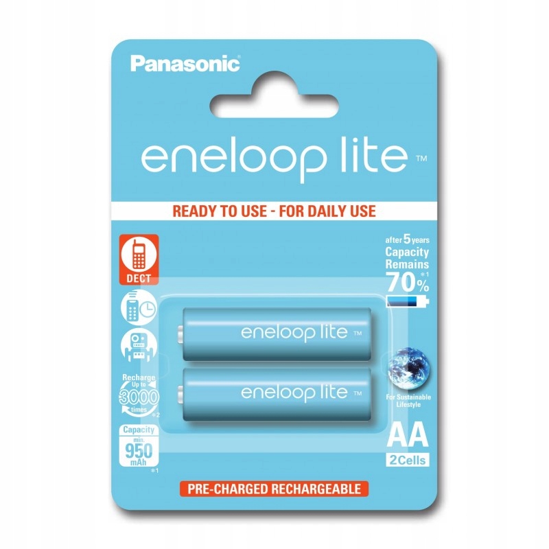 2x PANASONIC ENELOOP LITE AA 950mAh R6/AA - 9648096621 - oficjalne ...