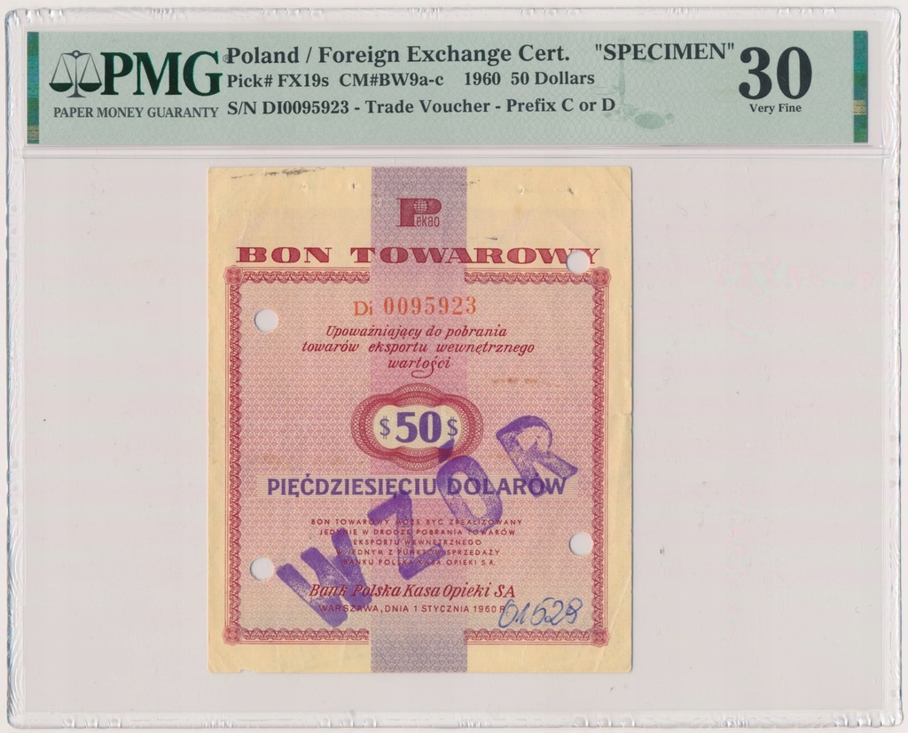 6444. PEWEX Bon Towarowy WZÓR 50 dolarów 1960 - 13102855095 - oficjalne ...