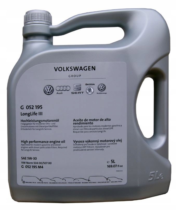 OLEJ VAG LONGLIFE III 5W30 VW 504.00 507.00 5L - 8824600473 - oficjalne ...