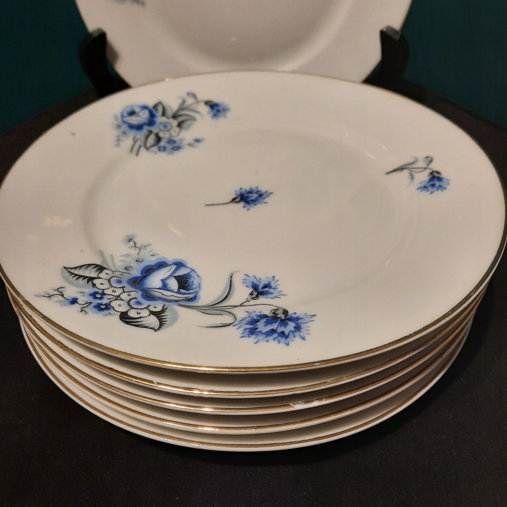 Wyprzedaż ! Piękne talerze deserowe w kwiaty kpl 6 - 13334555624 - oficjalne archiwum Allegro