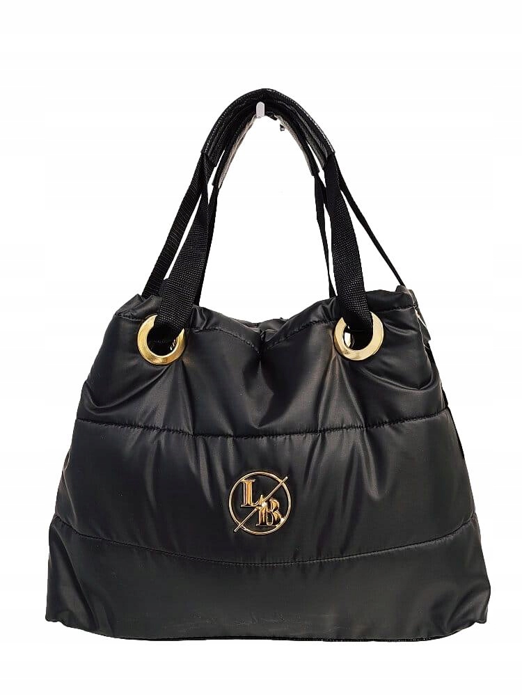 Laura Biaggi shopperka worek czarna pikowana - 13564547768 - oficjalne archiwum Allegro