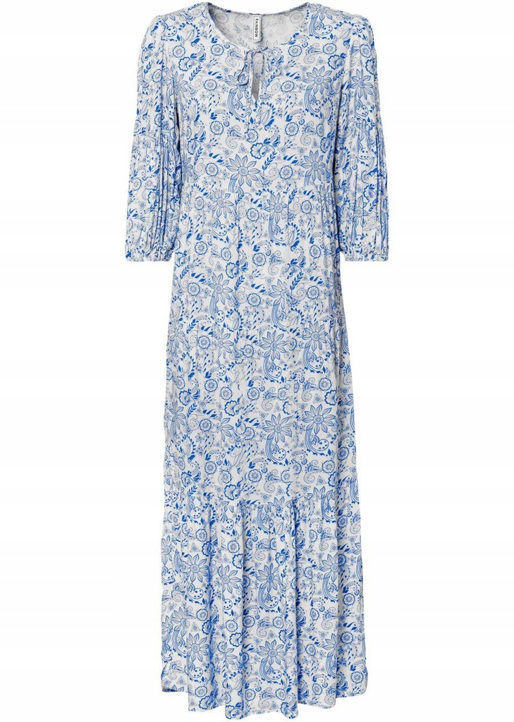 RAINBOW DŁUGA SUKIENKA Z WZOREM I FALBANĄ 40 L, - 12697435181 - oficjalne archiwum Allegro