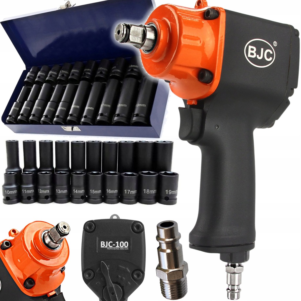 KLUCZ pneumatyczny UDAROWY 1/2 BJC NASADKI 10-19 - 9968479290 - oficjalne archiwum Allegro