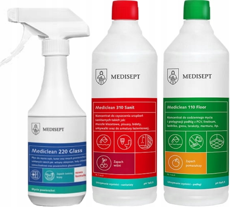 Mediclean Zestaw do sprzątania GLASS SANIT FLOOR - 12725564541 ...