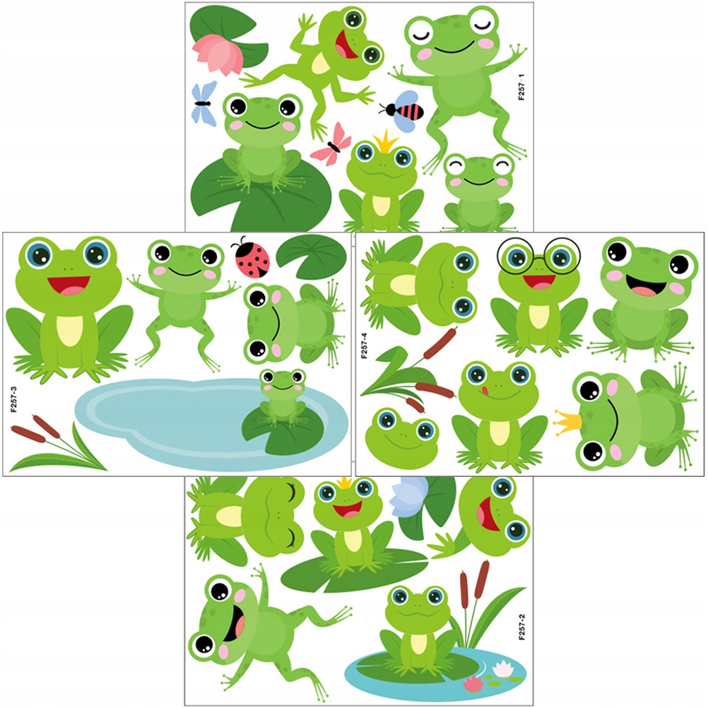 JUMPING FROGS WALL DECAL INDOOR COLORED STICKERS - 14347132932 ...