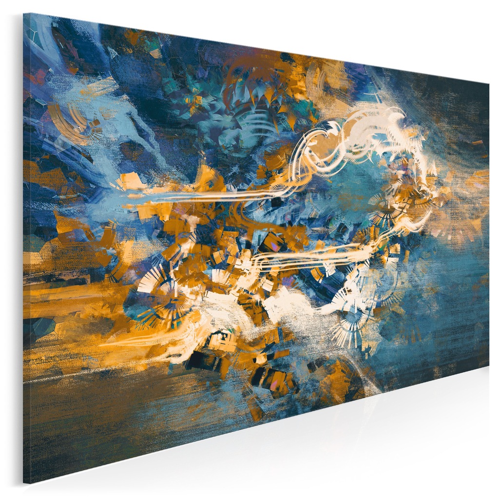 22202 Obraz do salonu ABSTRAKCJA KOLORY NIEBIESKI - 6888172061 - oficjalne archiwum Allegro