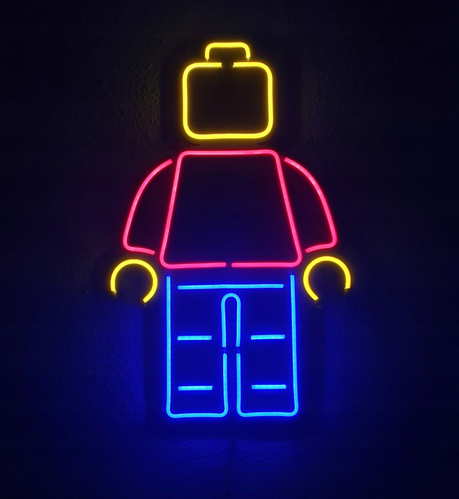 Ludzik LEGO neon LED dekoracja ścienna / lampka nocna / ozdoba ...