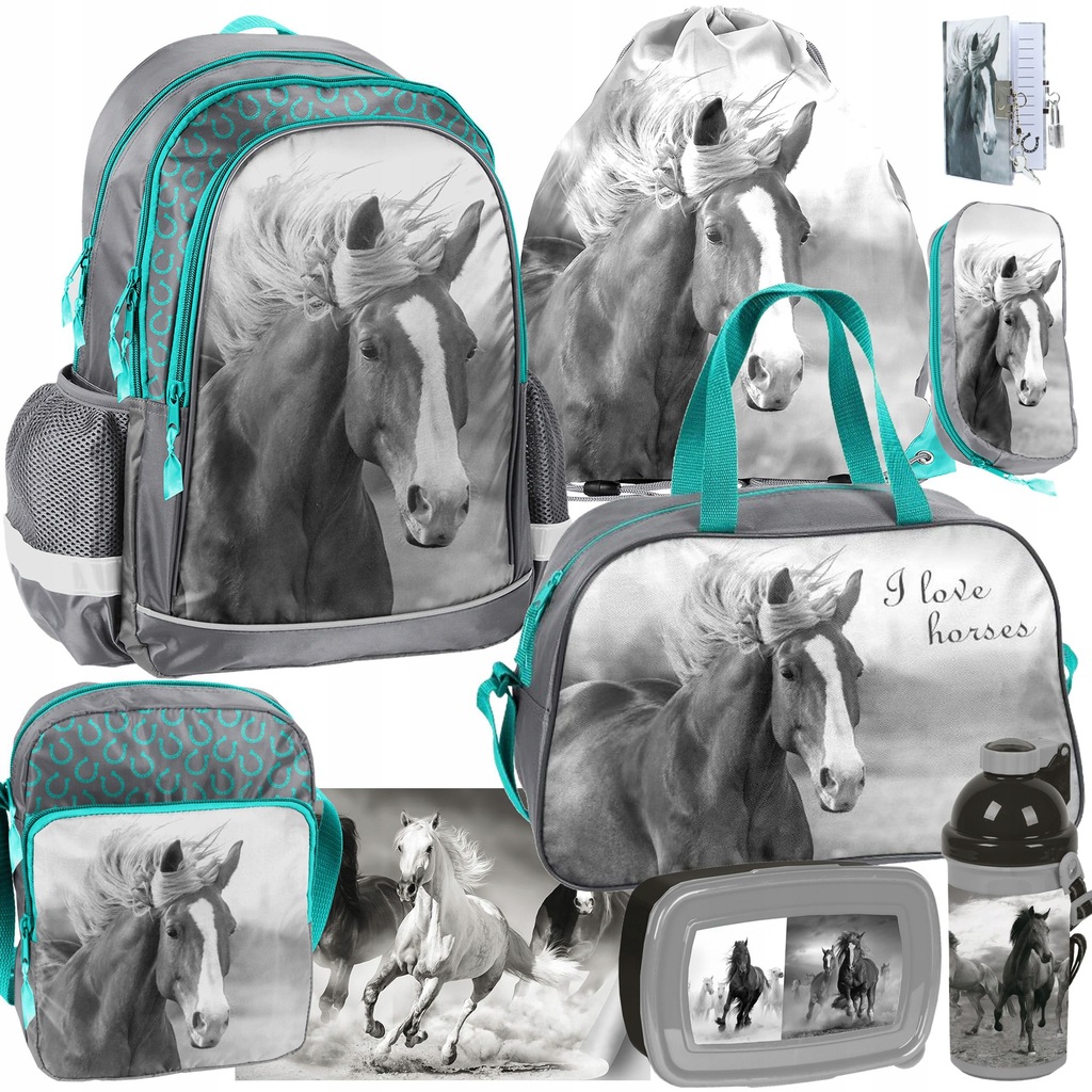 PLECAK SZKOLNY Z KONIEM KOŃ KONIE DLA DZIEWCZYNY - 7438276275 - oficjalne archiwum Allegro