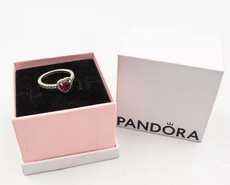 SREBRNY PIERŚCIONEK PANDORA SERCE Z CYRKONIAMI R.8 P.925 W.2G ...