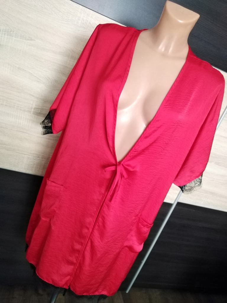 Podomka szlafrok delikatny zwiewny koronka Love to - 12608131490 ...