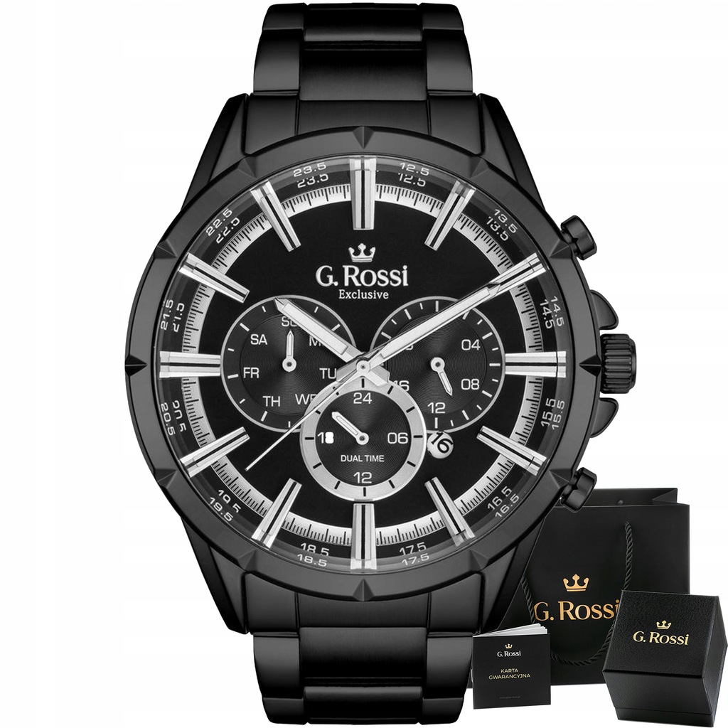 Zegarek męski G.ROSSI Exclusive CHRONOGRAF+Pudełko - 12345459555 ...