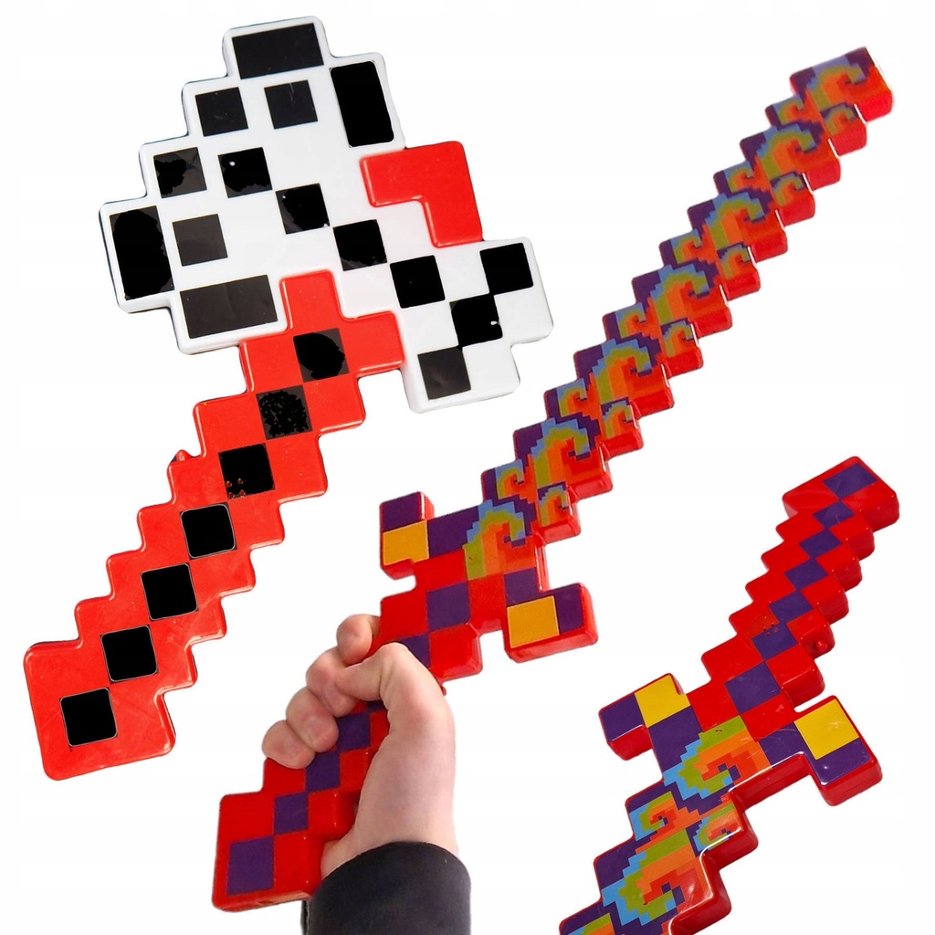 ZESTAW 2w1 MINECRAFT MIECZ ŚWIETLNY SIEKIERA TOPÓR - 13410443591 ...