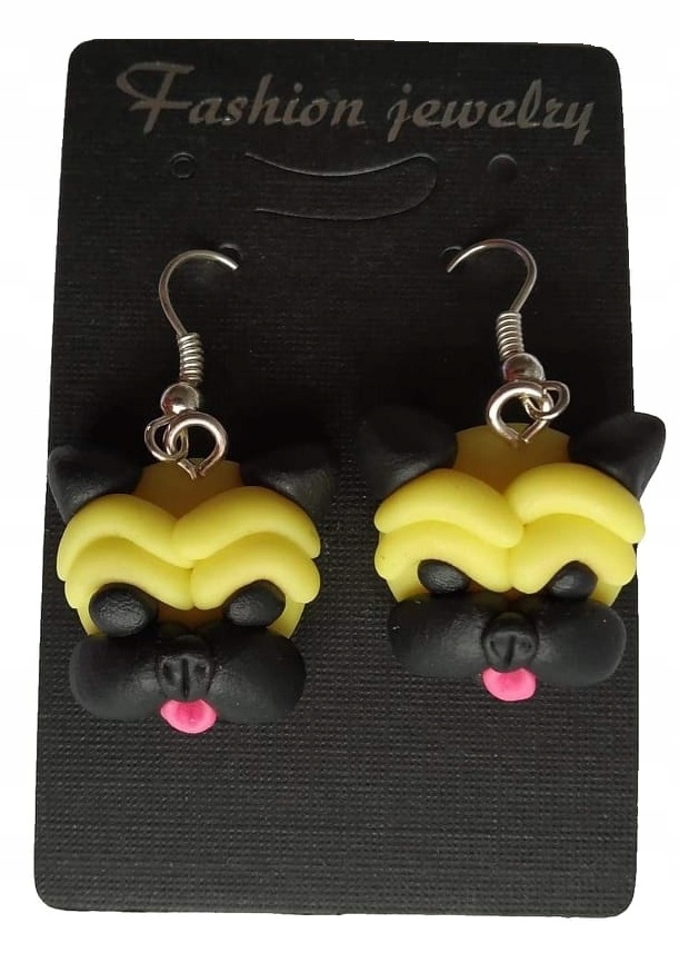 KOLCZYKI Z MODELINY MOPS ROZNE RASY PSÓW PIES NEW - 13413332041 ...