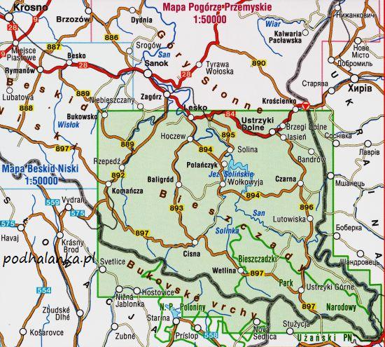 Bieszczady Wetlina Cisna mapa Compass 2018 - 6827350692 - oficjalne ...