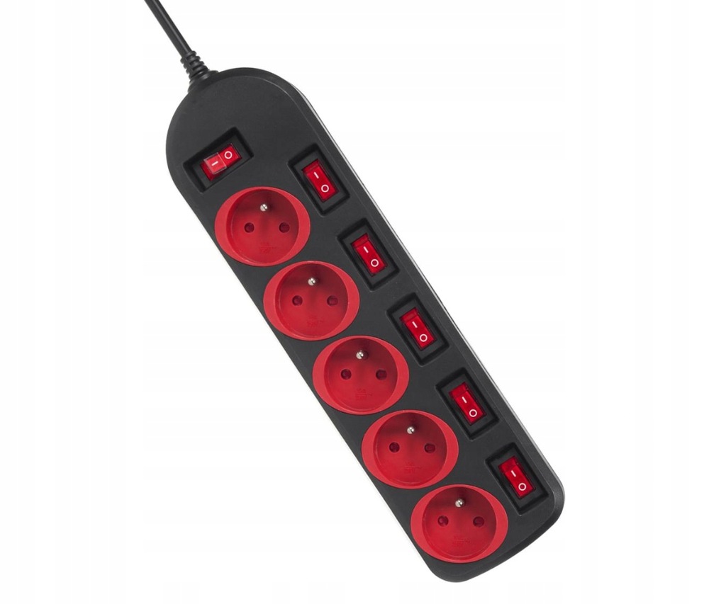 Listwa zasilająca Maclean 5 gniazd z wyłącznikami - 11614591591 ...