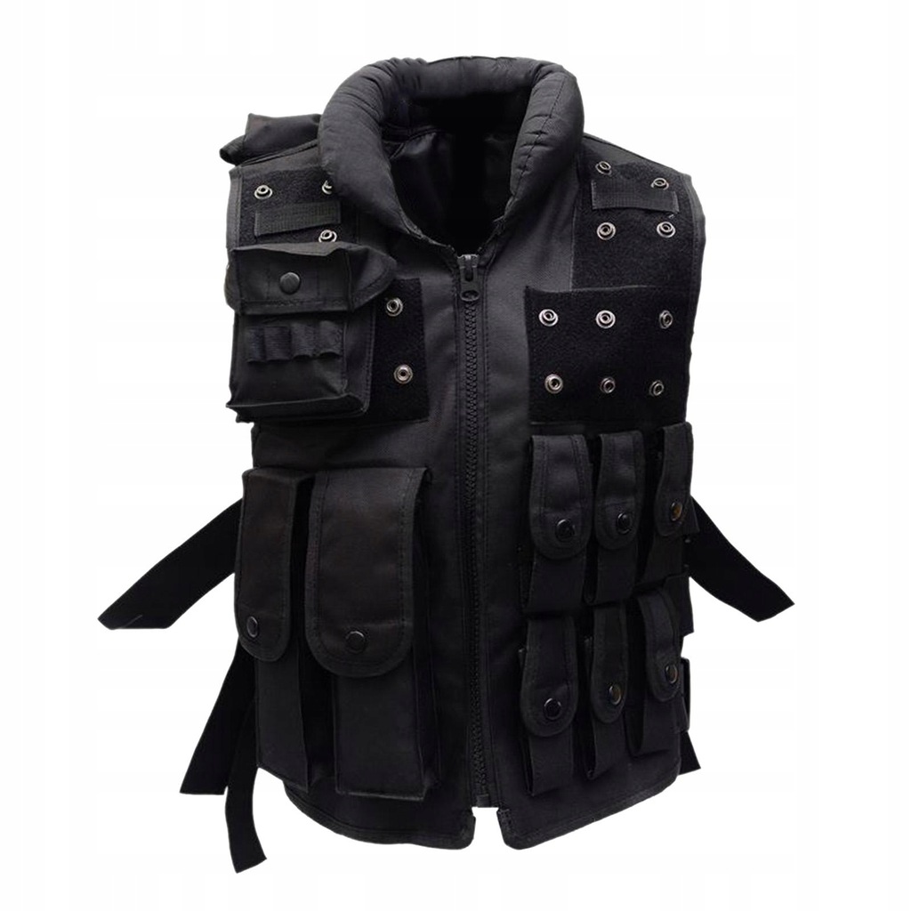 Military Tactical Vest Holster Molle Police Gear Plate Carrier Black ...