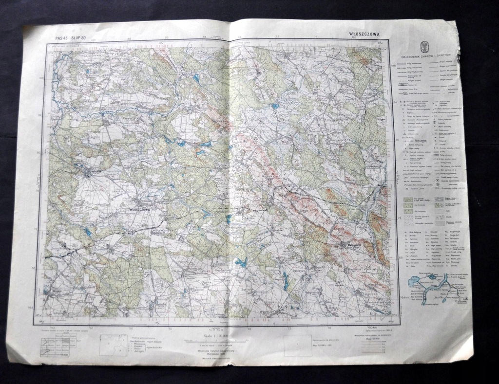 WŁOSZCZOWA MAŁOGOSZCZ WIG MAPA WOJSKOWA 1936 CHLEBAK OFICER ...