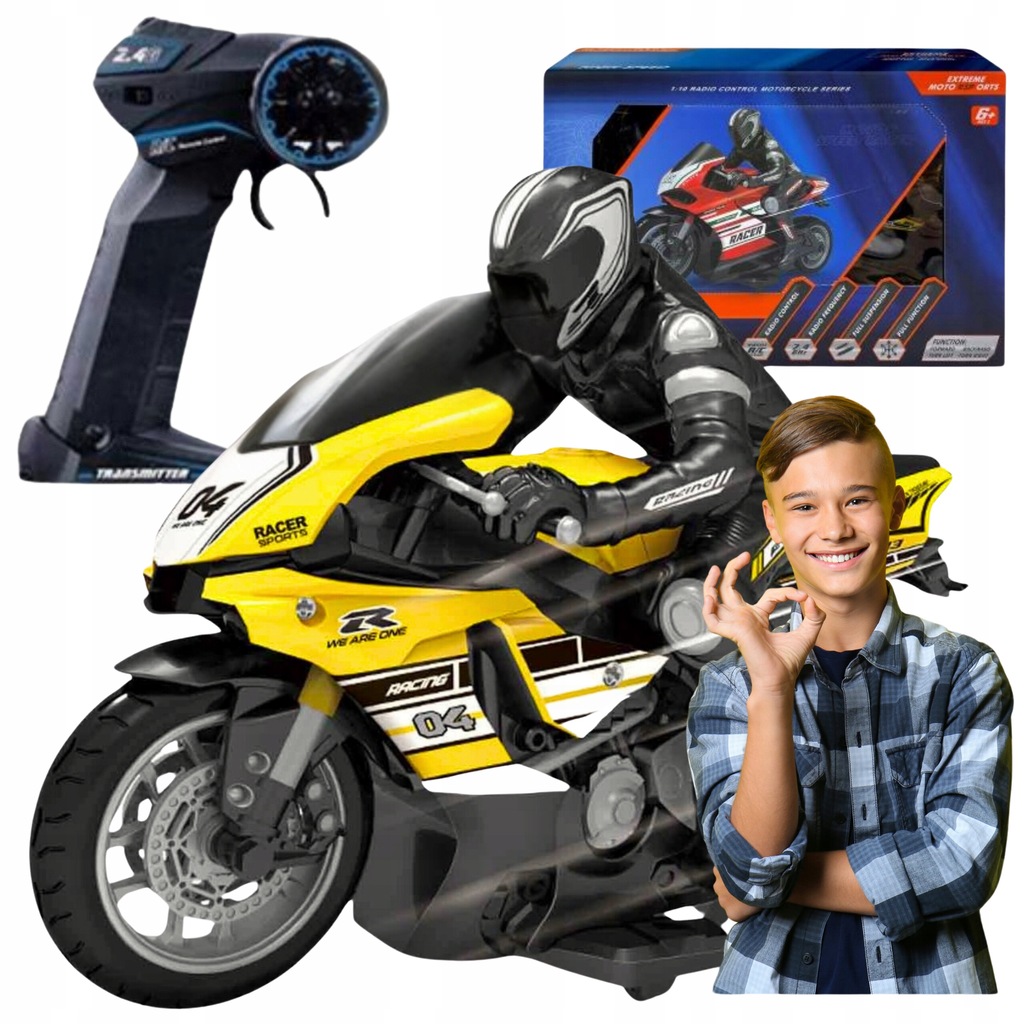 ZDALNIE STEROWANY MOTOR wyścigowy Na Pilot Motocykl Na Pilota RC Akumulator - 16490783976 ...