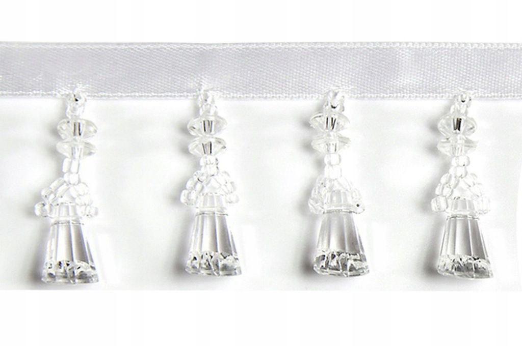 Taśma ozdobna do firan koraliki kryształki kopytka - 12880982084 ...