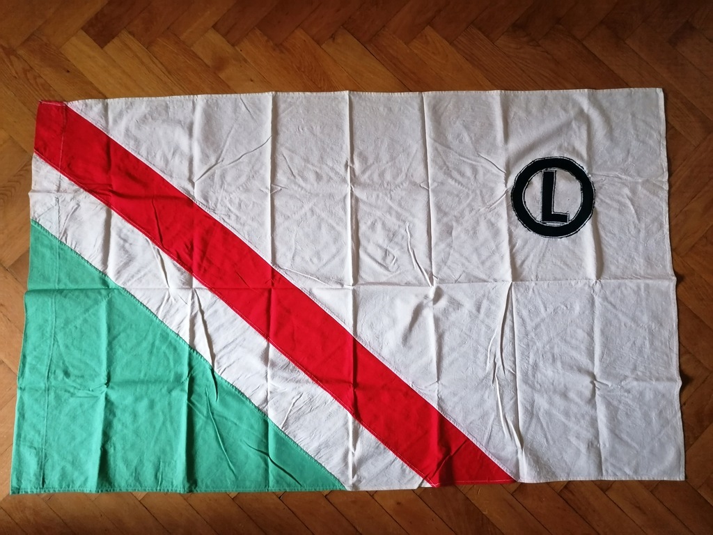 FLAGA LEGIA ORYGINAŁ LATA 70/80 - 12224339146 - oficjalne archiwum Allegro