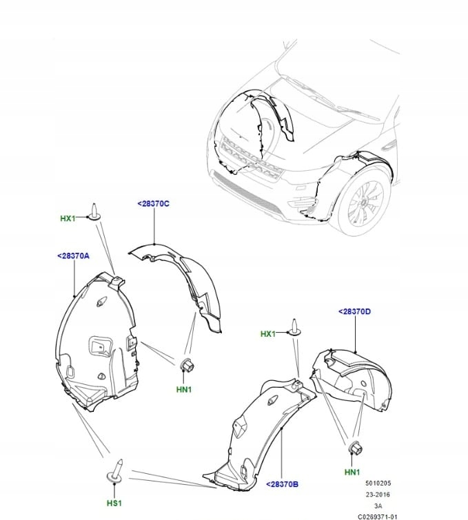 Land Rover Discovery Sport Przednia część nadkola - 11614033933 ...